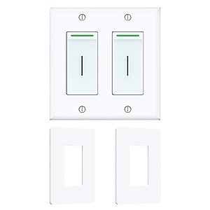 Smart Switch Smart Life Switch 2 Gang 2.4Ghz WiFi Smart Light Switch Compatible with Alexa and Google Assistant Touch Vibration Needs Neutral Wire