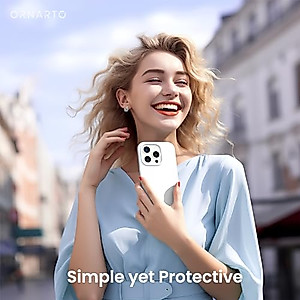 ORNARTO Compatible with iPhone 15 Pro Case 6.1", Liquid Silicone 3 Layers Full Covered Soft Gel Rubber Cover, Shockproof Protective Slim Phone Case with Anti-Scratch Microfiber Lining-White