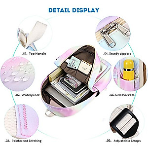 Pawsky Teen Girls School Backpack Kids Bookbag Set Water Resistant Laptop Backpack Casual Daypacks with Lunch Bag and Pencil Case