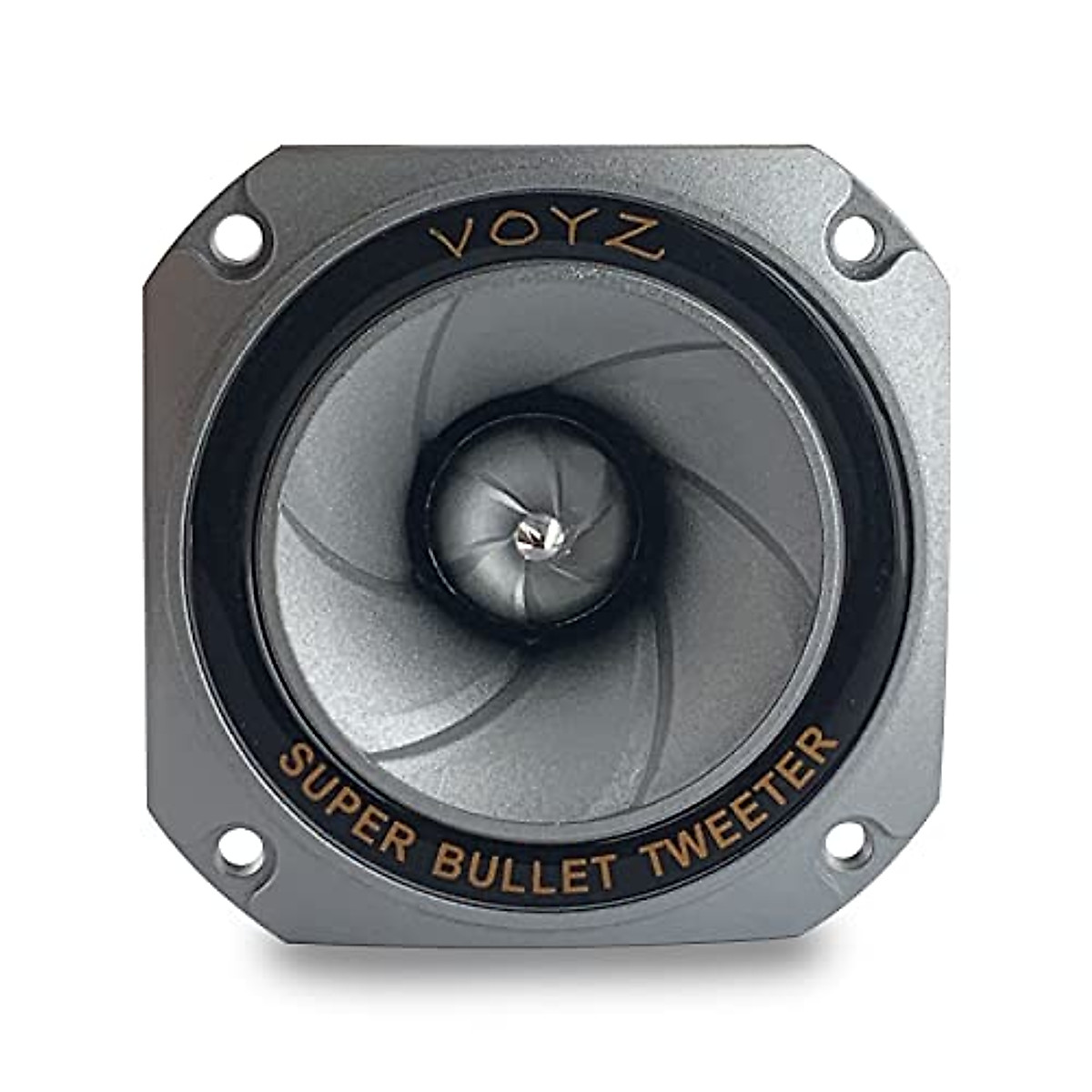 VOYZ 400 Watt 3.5” Piezo Super Horn Tweeters Aluminum Diaphragm 4-8 ohms - Silver Housing with Capacitor 1 Pair (2pcs) (PET-1944)