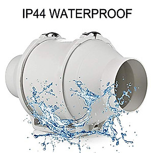 Hon&Guan P4 Quiet 4 Inch Inline Duct Fan, Upgrade Motor & Low Noise Ventilation Exhaust Fan for Heating Cooling Booster, Grow Tents, Hydroponics