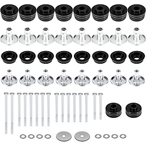 Black KF04060BK Body Mount Bushing Kit Fits for 2008-2016 Ford F250 F350 Super Duty 2WD 4WD Polyurethane Body Cab Mounts & Steel Sleeves & Hardware（60PCS）