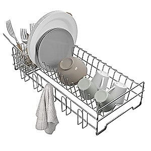 Kraus KDR-3 Kore Kitchen Sink Dish Drying Rack Drainer and Utensil Holder, 17 inch, Silver