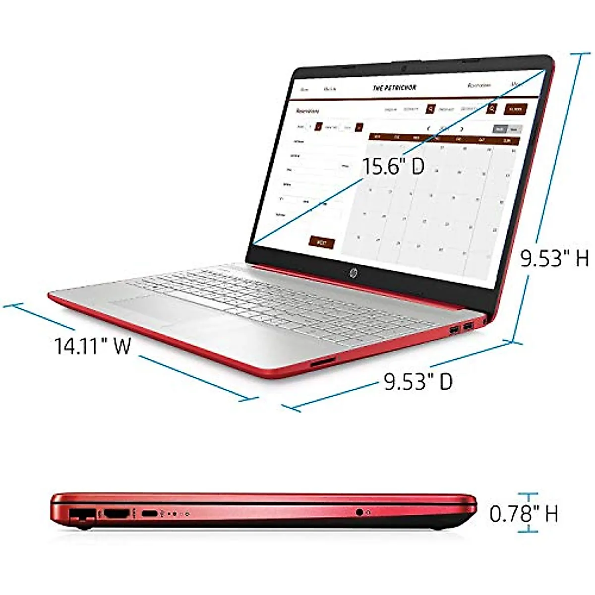 2022 Newest HP 15 15.6” HD Display Laptop Notebook, Intel Pentium Quad-Core N5000(Up to 2.7GHz), 8GB DDR4 RAM, 128GB SSD, 1-Year Office 365, HDMI, USB-C, WiFi, Webcam, Win10, Scarlet Red +JVQ MP