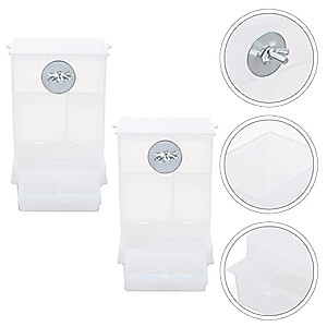 ULTECHNOVO Automatic Bird Feeder, 2Pcs Bird Feeding Container Bird Creative Parrot Feed Box for Small and Medium Parrots and Birds Feeder for Small and Medium Parrots and Birds Feeder for