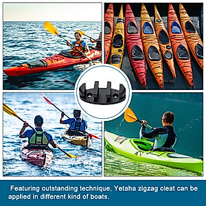 Yetaha 2PCS Zig Zag Anchor Cleat, Black Nylon Kayak Cleats for Canoes Marine Fishing Boat Kayak Accessories