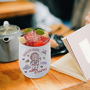 MAIKESUB Sublimation Blank Wine Tumbler Cups White 12 OZ Stainless Steel Insulated Stemless Tumbler Sublimation Mugs Cups 4 Pack Tumbler with Lid Keeping Cold Hot for Coffee Spill Proof cup