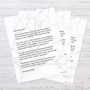 Marble Letterhead / 50 Sheets / 8.5" x 11" Trendy Marble Decorative Event Wedding Paper/All Occasion Decorative Stationery