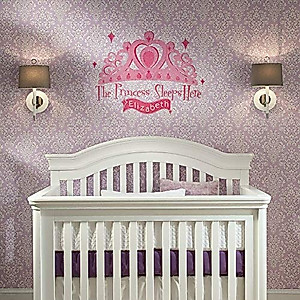 RoomMates RMK1787GM Princess Sleeps Here Peel and Stick Giant Wall Decal with Personalization , Pink