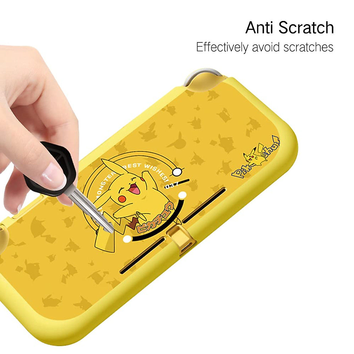 PERFECTSIGHT Protective Case for Nintendo Switch Lite | Cute Soft TPU Anti-Slip Skin Grip Cover | Cartoon Hard Shell Dockable Case | Anti-Scratch Shockproof Slim Cover Case | Kawaii Pikachu