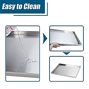 Confote Stainless Steel Replacement Tray for Dog Crate, 41.1"x26" Pet Cage Floor Pan Chew-Proof & Crack-Proof