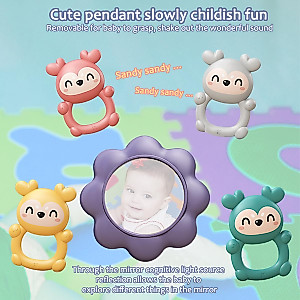 ATUTEN Baby Play Mat Baby Gym,Baby Learning Walker Kick and Play Piano Gym Activity Center mat with 5 Infant Learning Sensory Toys, Music and Lights-Infant Play mat for Infant Newborn Toddlers