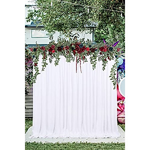 White Backdrop Curtain for Parties 5ft x 10ft 2 Panels Backdrop for Photo Birthday Baby Shower