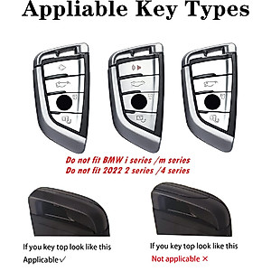 Bradegeve Key Fob Cover Case, Keychain, Metal Shell Cover Compatible for BMW 2 5 6 7 X1 X2 X3 X5 X6 X7 Series (Gunmetal)