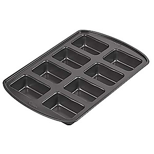 Wilton Perfect Results Non-Stick Mini Loaf Pan, 8-Cavity, 15.2 IN x 9.5 IN x 1.6, Gray