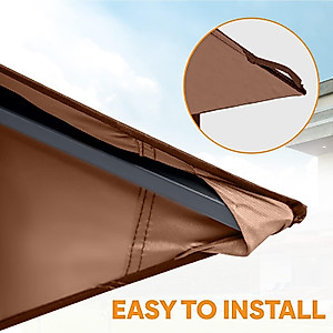 Grill Gazebo Replacement Canopy Roof, 5'x8' Outdoor BBQ Top, Double Tiered Shelter Cover Fit for Model L-GG001PST, L-GZ238PST (Brown)