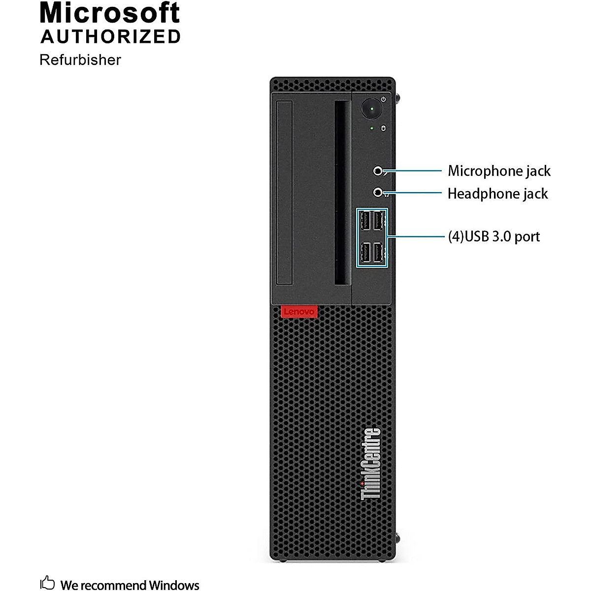 Lenovo ThinkCentre M910S SFF Desktop Computer, Intel Quad Core i5-6500 up to 3.6GHz, 16G DDR4, 512GB SSD, M8+M80, WiFi, BT, DP, VGA, Windows 10 Pro 64 Bit English/Spanish/French(Renewed)