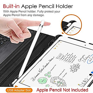 Fintie Keyboard Case for iPad 9th / 8th / 7th Generation (2021/2020/2019 Model) 10.2 Inch, 360 Degree Rotating Smart Stand Cover w/Pencil Holder, Built-in Wireless Bluetooth Keyboard, Black