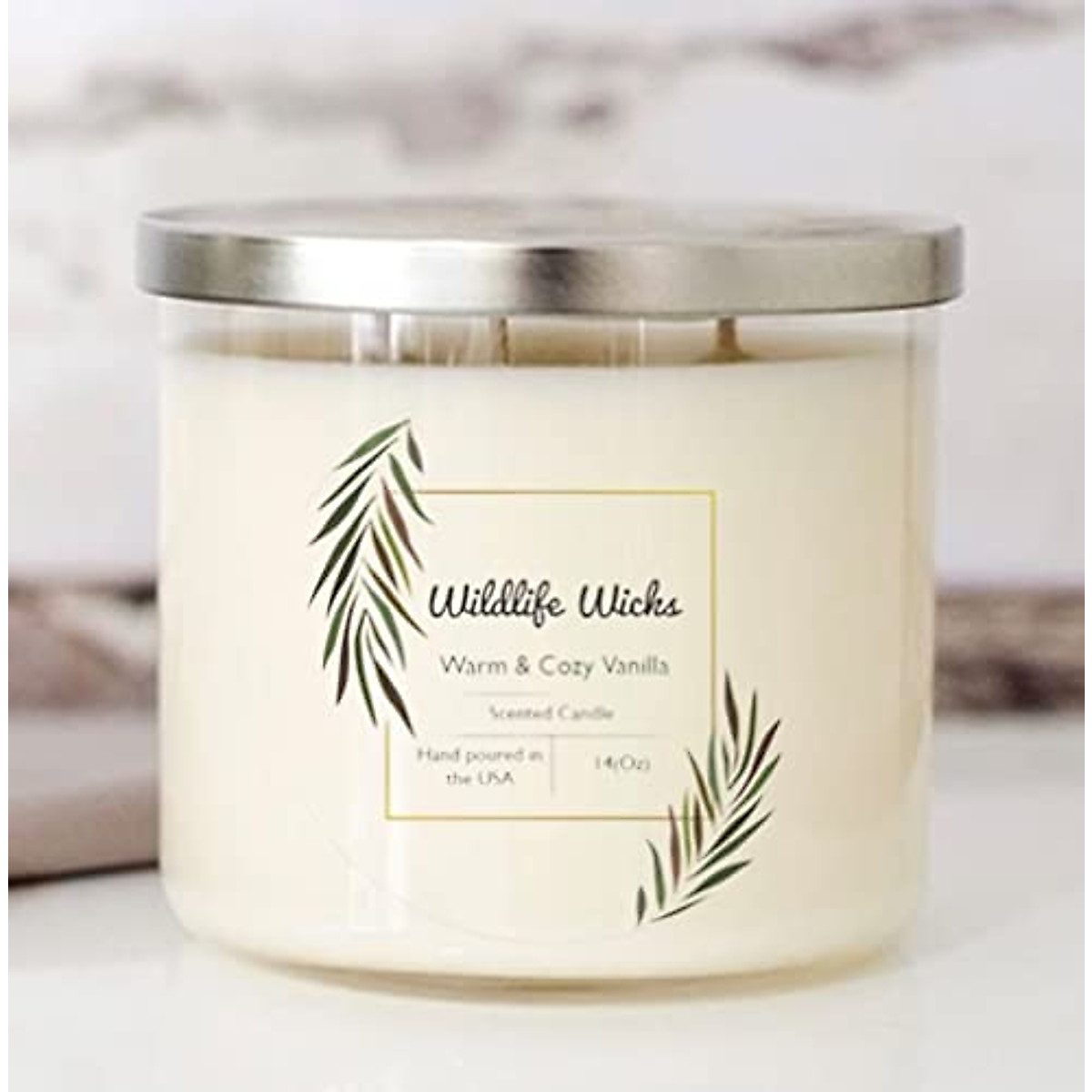 Warm and Cozy Candle | Vanilla, Cinnamon, and Cashmere, Winter Scented Soy Candles for Home | 14oz Clear Jar, 40+ Hour Burn Time, Made in the USA