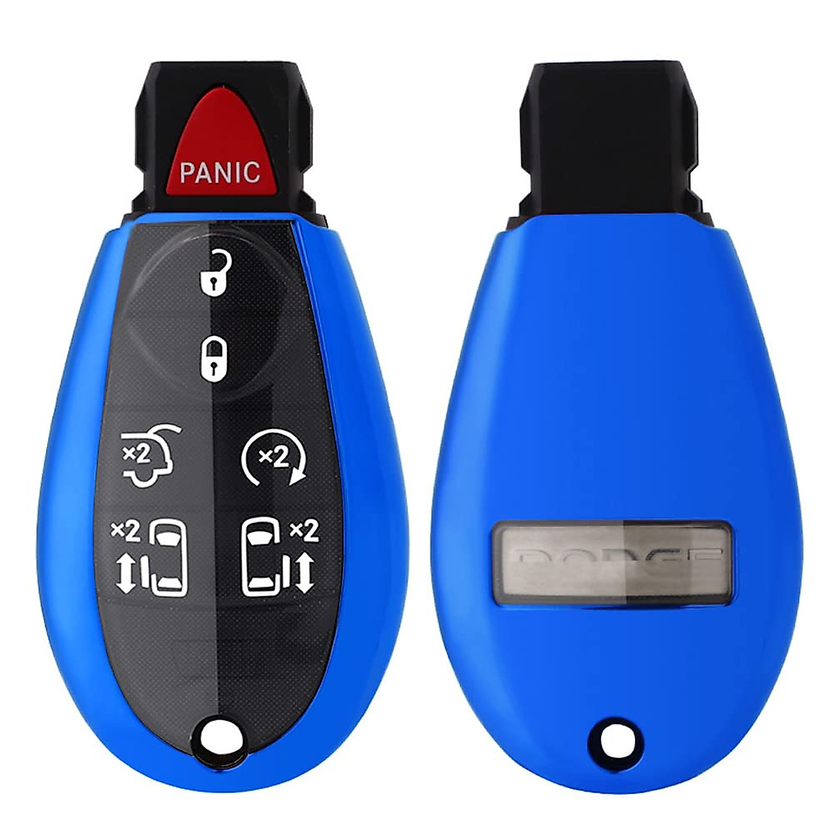 Horande TPU Protector Key Fob Cover Case fit for Dodge Ram 1500 2500 3500 Charger Challenger Durango Grand Caravan Journey Chrysler Town and Country Keyless Entry Key Fob (Blue)