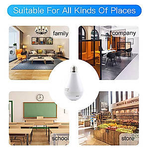 Light Bulb Camera Indoor, COSULAN 2.4G WiFi Floodlight Security Camera, 360 Degree Panoramic Surveillance Camera Lamp with Fisheye/Motion Detection/Night Vision/Cloud & SD Card Storage/Alert Events/A7