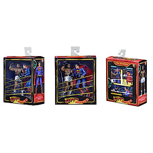 NECA DC Comics Superman vs Muhammad Ali Special Edition Action Figure (2 Pack), 7", multi-colored