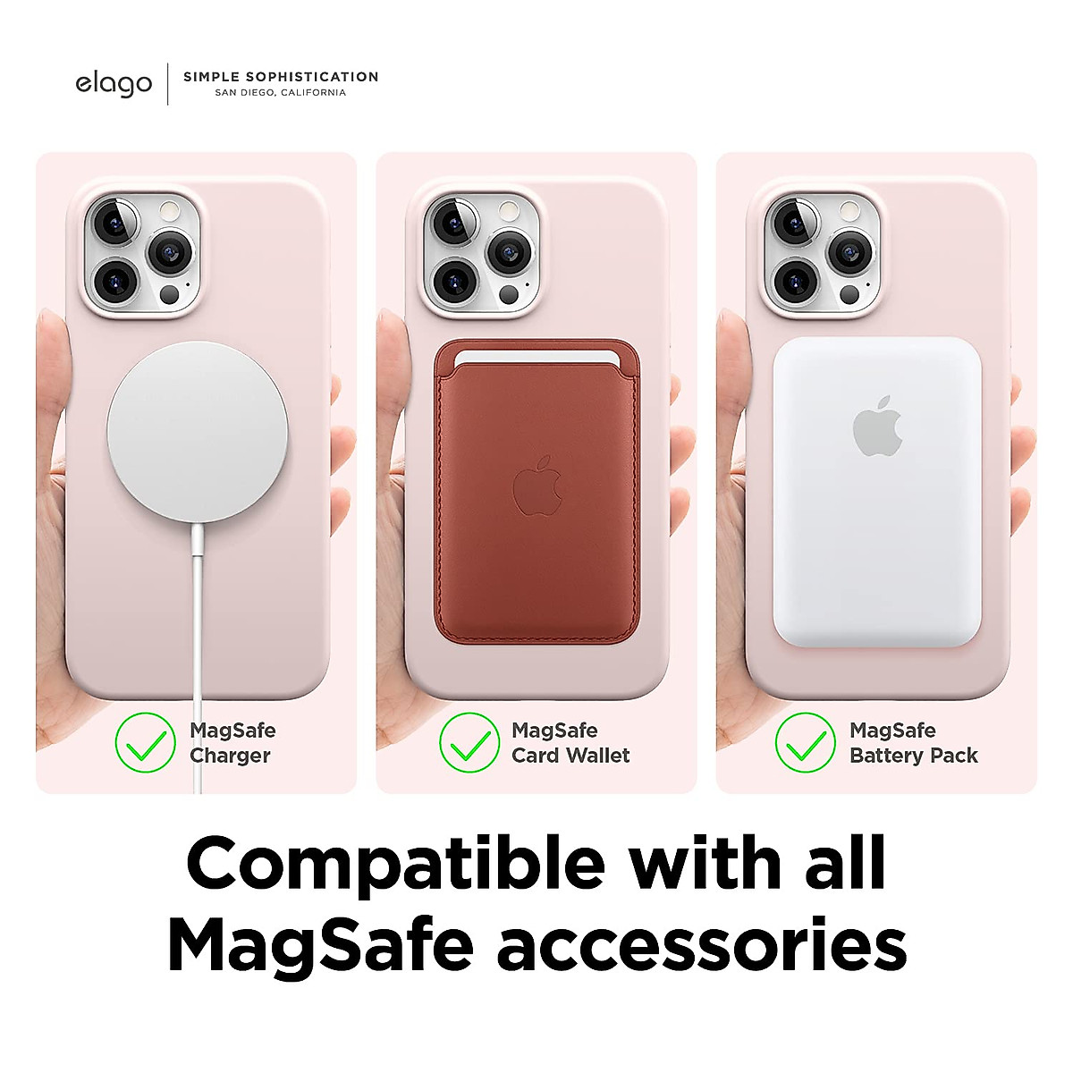 elago Magnetic Silicone Case Compatible with MagSafe Compatible with iPhone 13 Pro Max 6.7 Inch - Built-in Magnets, Protective Cover, Compatible with All MagSafe Accessories (Lovely Pink)