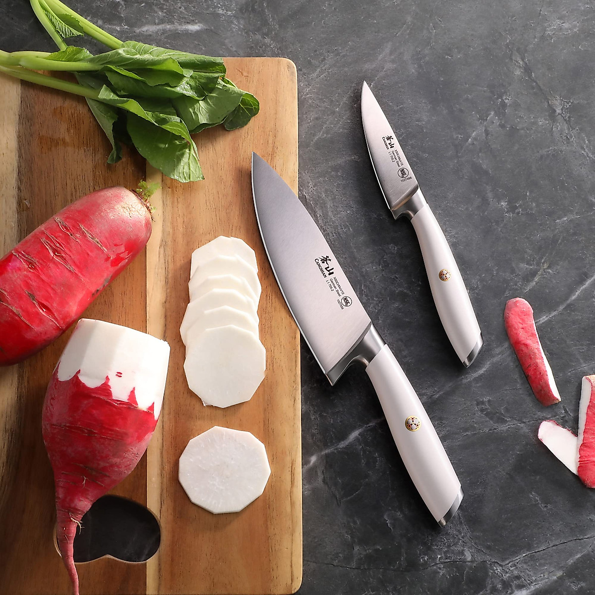 Cangshan L1 Series 2-Piece Starter Knife Set, Forged German Steel, White, 1027501