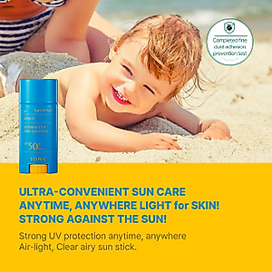 SCINIC Enjoy Super Active Airy Sun Stick SPF50+ PA++++ 0.53oz (15g) | Strong UV Protection Anytime, Anywhere Air-light, Clear | Korean Skincare