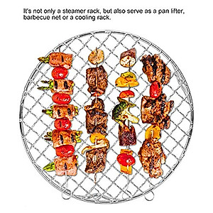 Vifemify Multi-Purpose Stainless Steel Grill Net BBQ Steamer Rack Fryer Accessories Healthy and Non Toxic Easy to Use Easy to Clean