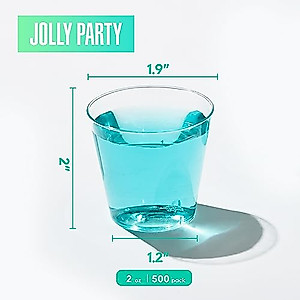 2 OZ 500 Pack Plastic Shot Glasses, Disposable Cups, Wine Tasting Cups, Small Plastic Tumbler for Whiskey, Wine Tasting, Food Samples, Perfect for Halloween, Thanksgiving, Christmas Party