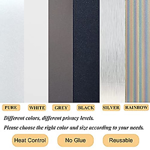 LONGYONG Window Privacy Film Frosted Glass Static Cling Window Film Non-Adhesive Frosted Window Film for Bathroom Home Office 23.6x118 Inches Pure
