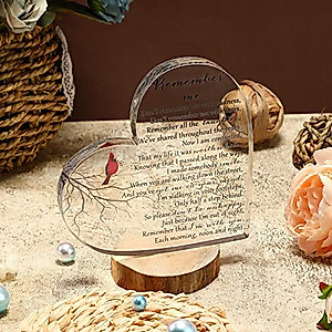 Sympathy Gifts Heart Shape Memorial Bereavement Gifts Crystal Acrylic Paperweight Remembrance Decorations Funeral Grief Condolence Memorial Ornaments for Loss of Mother Loved One (Bird Style)