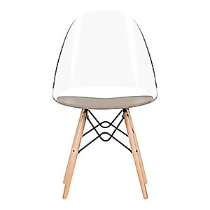 South Shore Annexe Eiffel Style Office Chair, Wood, Clear and Gray, 16D x 16.25W x 32.5H in