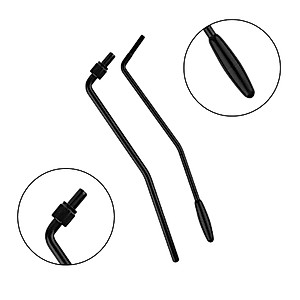 SAVITA 3pcs 5mm/6mm Thread Tremolo Arm, Electric Guitar Tremolo Bar Metal Whammy Bar Screw in Tremolo Arm for USA/Mexican Standard (Black)