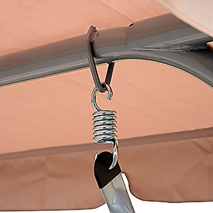 Outsunny 3-Seat Patio Swing Chair, Outdoor Canopy Swing with Stand, Adjustable Shade, Steel Frame for Adults, Garden, Poolside, Beige