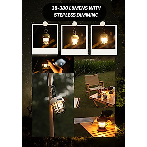 Crazy Power Camping Lantern Rechargeable LED Camping Light Premium Vintage Light 4500 mAh High Capacity Dimmable 3 Light Modes Waterproof for Camping Hiking Fishing Power Outages (CPG100 Apricot)