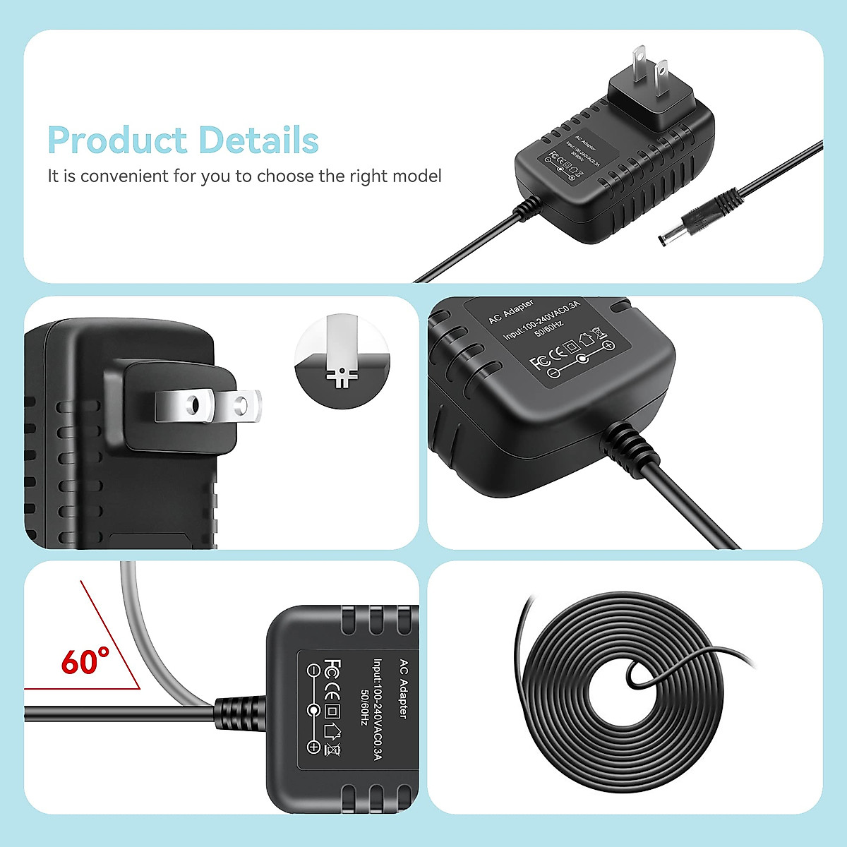 SLLEA AC/DC Adapter Charger Compatible with WowWee CHiP Robot Toy Dog - Smartbed Power Supply Cord