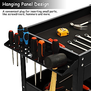 IRONMAX 3 Tier Tool Chest, Heavy Duty Industrial Utility Service Cart with Drawer & Wheels, Rolling Mechanic Tool Box Organizer for Garage Warehouse Workshop Repair Shop Office, 330 LBS Capacity