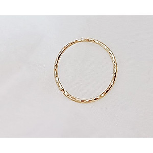 Hand Made Hammered 14K Gold Filled Texture Tiny Hoop Earring Nose Ring Cartilage Huggie Helix Piercing Septum Tragus Sleepers Women Men Teenagers 925 Sterling Silver 14K Rose Gold Fill 22G 20G 24G