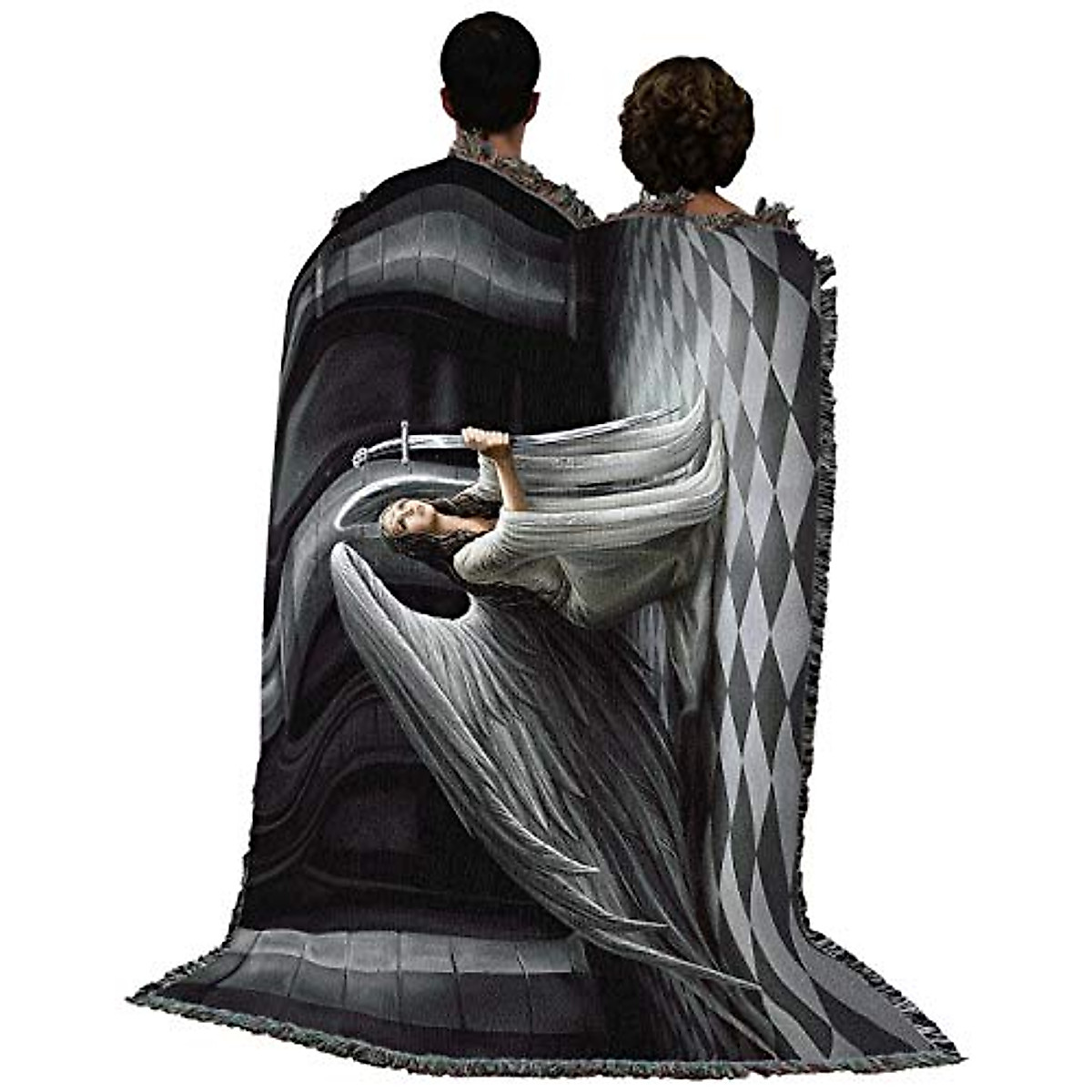 Pure Country Weavers The Blessing Angel Blanket by Anne Stokes Gothic Collection - Gift Fantasy Tapestry Throw Woven from Cotton - Made in The USA (72x54)