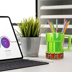 Kriymd Gamer Pipe Ceramic Tea Coffee Cup Mug Collectible 15 Oz Ounces (Warp Pipe Mug) Kid Birthday Party Gift