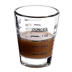 Shot Glasses Measuring cup Espresso Shot Glass Liquid Heavy Glass Wine Glass 2 Pack 26-Incremental Measurement 1oz, 6 Tsp, 2 Tbs, 30ml (Black and Red)