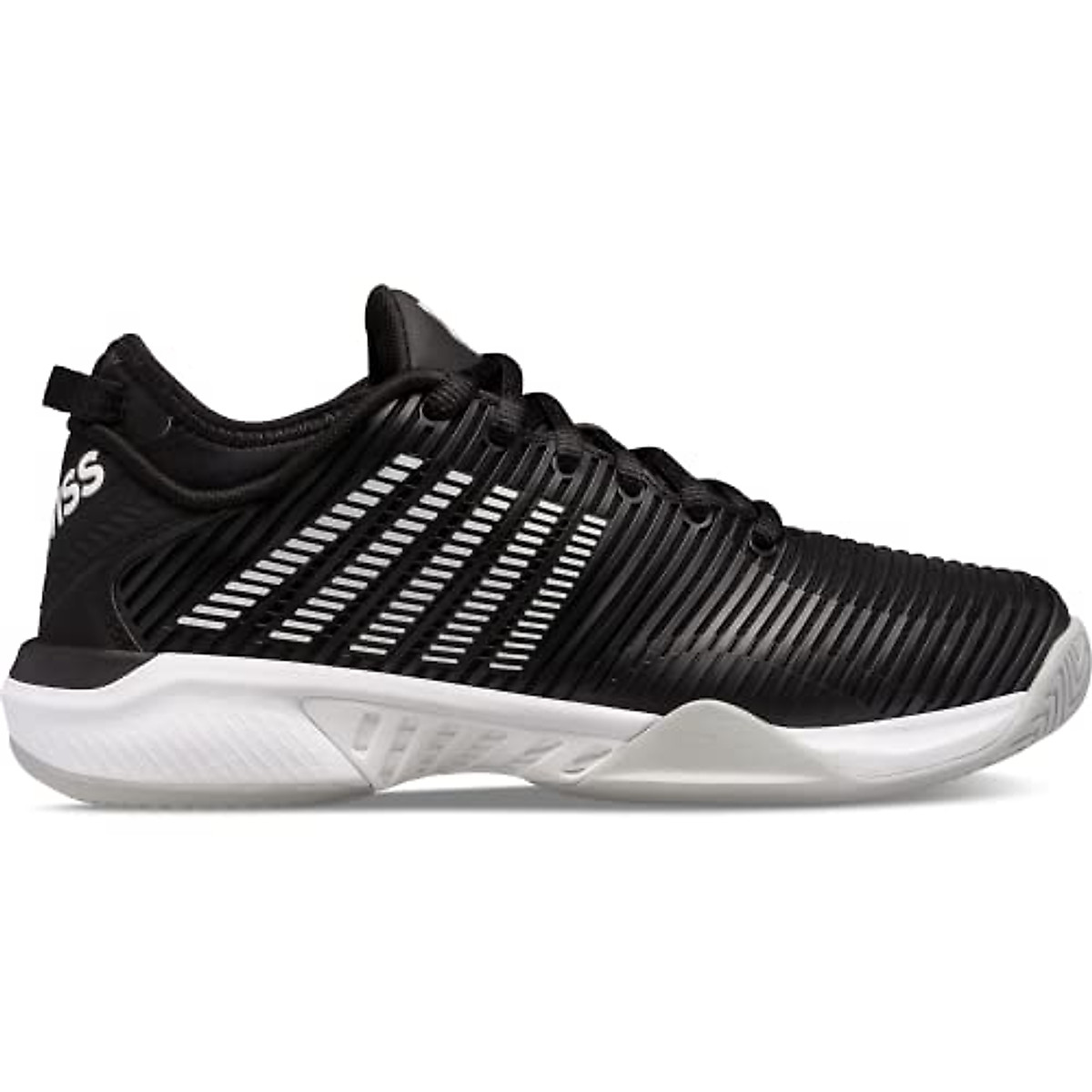 K-Swiss Women's Hypercourt Supreme Tennis Shoe, Black/White/Highrise, 8.5 M