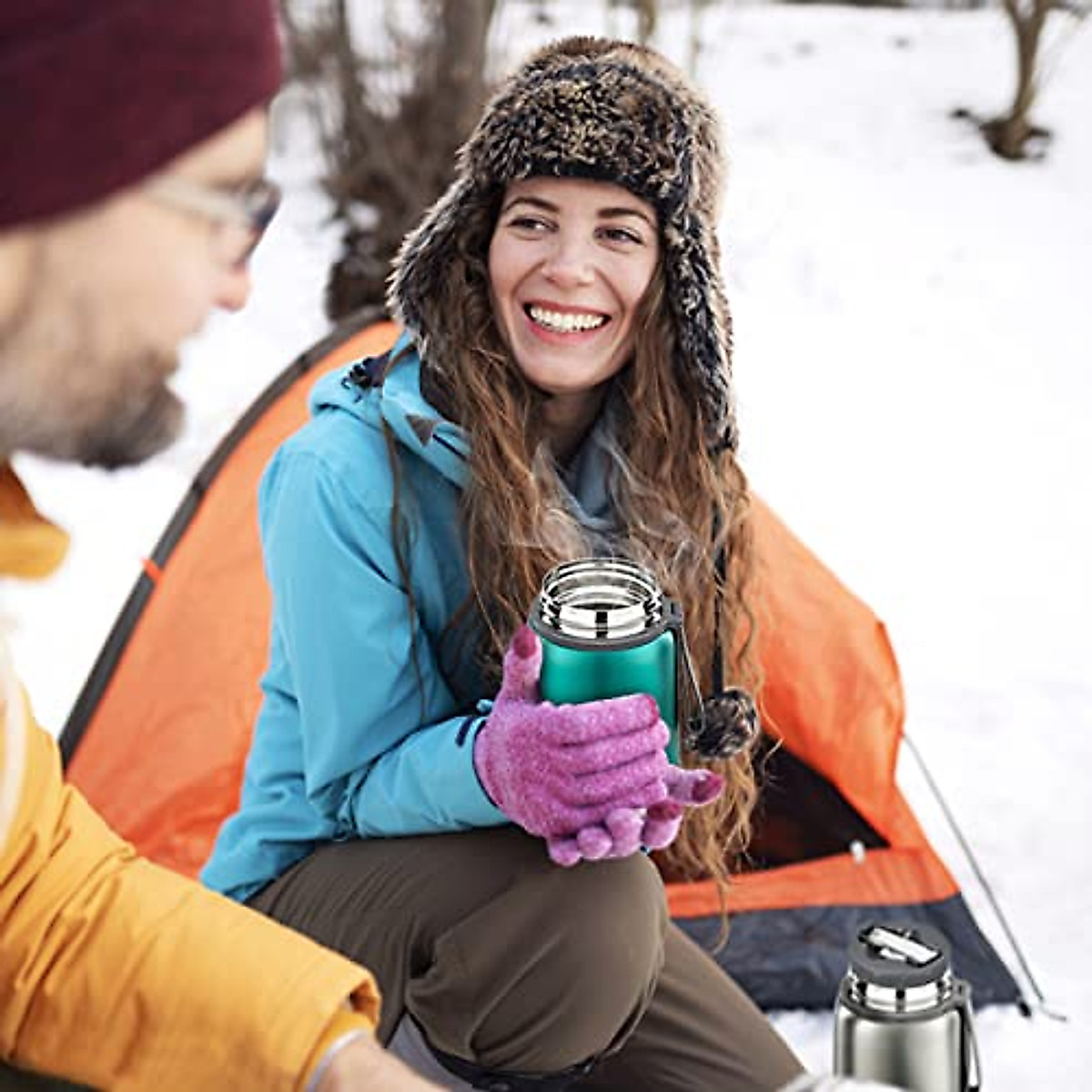 Soup Thermo Food Jar for Hot & Cold Food for Kids Adult, 32 oz Set Soup Thermo Hot Food Containers for Lunch, 2 Pack Insulated Food Jar with Spoon