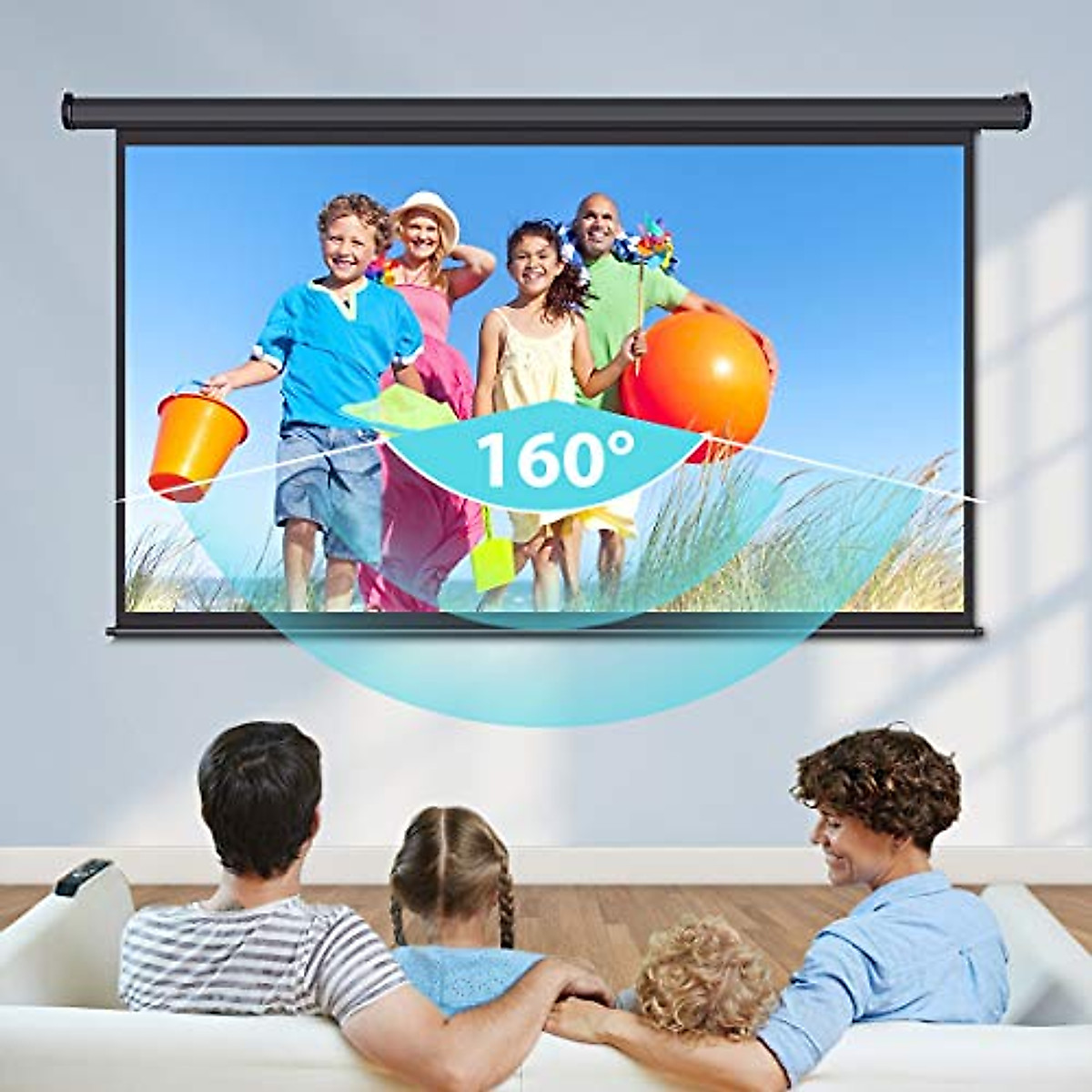 VIVOHOME 100 Inch Electric Motorized Projector Screen with Remote, 16:9 8K 4K Ultra HD Widescreen for Movie Home Theater Cinema Office Video Game