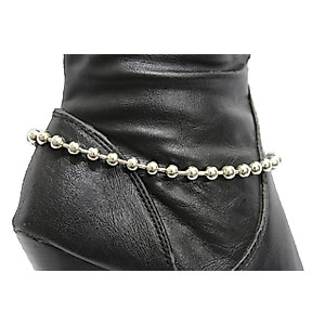 TFJ Women Western Fashion Jewelry Boot Chain Bracelet Silver Links Classic Bling Shoe Charm