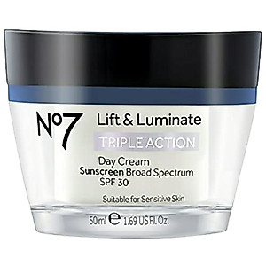 No7 Lift and Luminate Triple Action Face Cream - Day and Night Bundle - 1.69 fl oz Each - Hypoallergenic Day and Night Cream by No 7 - SPF 30 in Day Cream