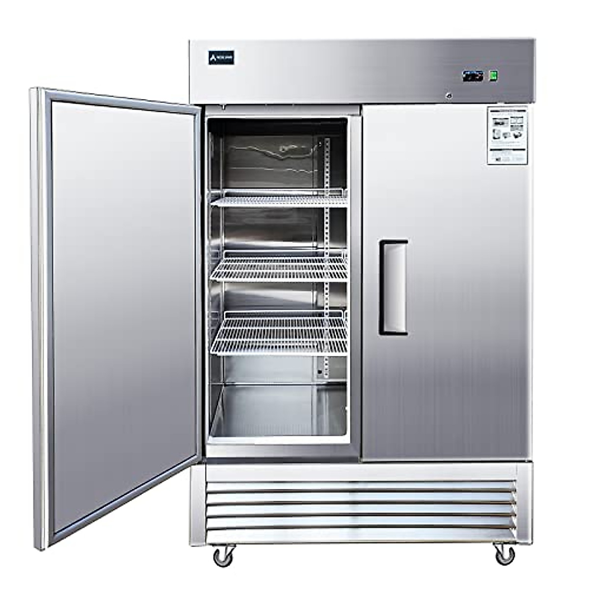 Aceland ETL Certified Commercial Freezer 2 door Stainless Steel Reach in Solid door Upright Fan Cooling Cooler for Restuarant,Bar,Shop,Residential 49 Cu.ft (Commercial Kitchen Equipment)