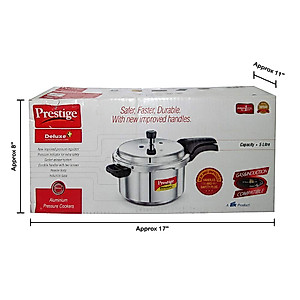 Prestige Deluxe Plus Aluminum Pressure Cooker, 5 Liter